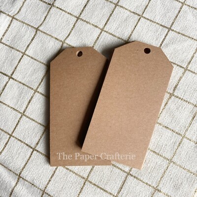 Large 6 x 12cm Kraft Brown Natural Cardboard Gift Tags Blank Craft ...