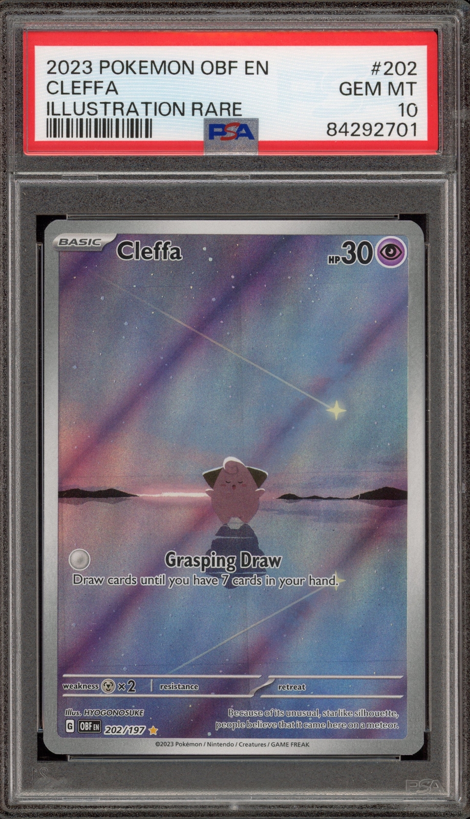 Pokemon Cleffa Obsidian Flames Illustration Rare #202 PSA 10 Gem Mint ...