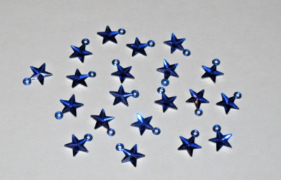 Micro Stars Christmas Ornaments Blue Decorations Plastic Miniature 9/16 ...