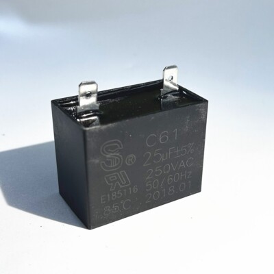 CBB61 25UF 250V 250VAC 25MFD Fan Motor Insert Capacitor 25 μF ± 5% 2 ...