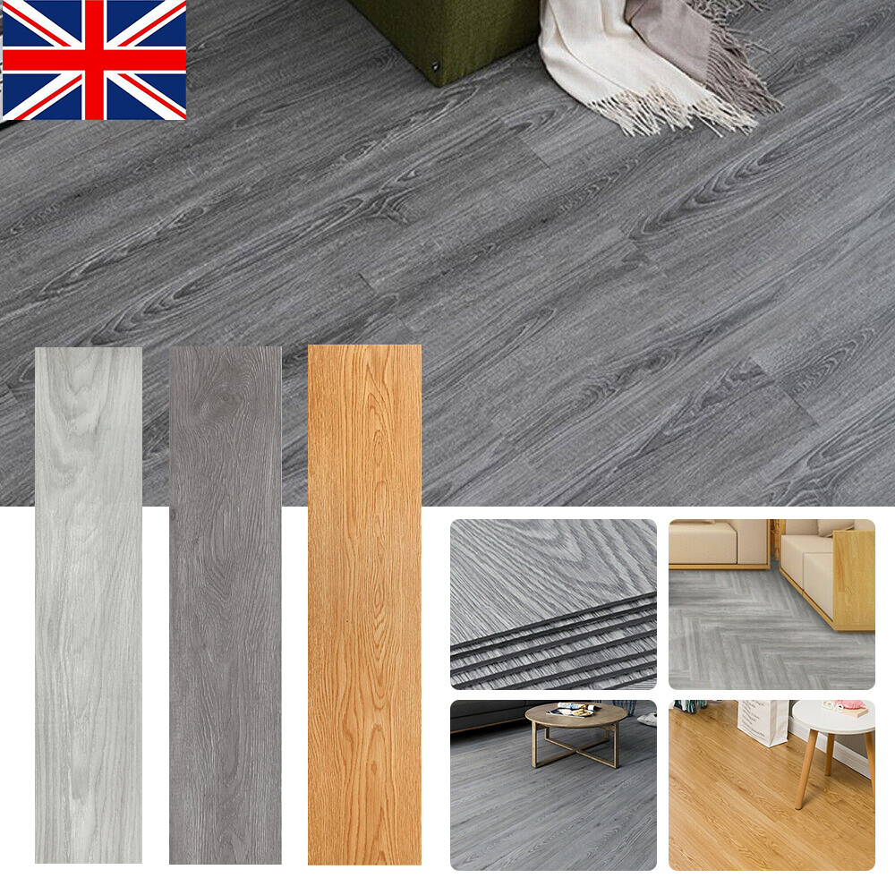 5m² Floor Planks Tiles Self Adhesive Wood Effect Vinyl Flooring Kitchen ...