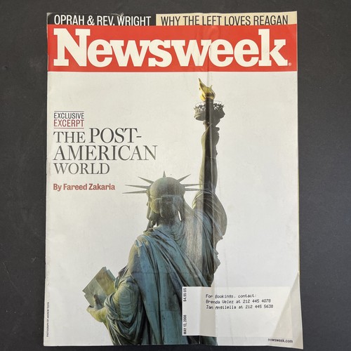 Newsweek Magazine May 2008 The Post American World Statue of Liberty | eBay
