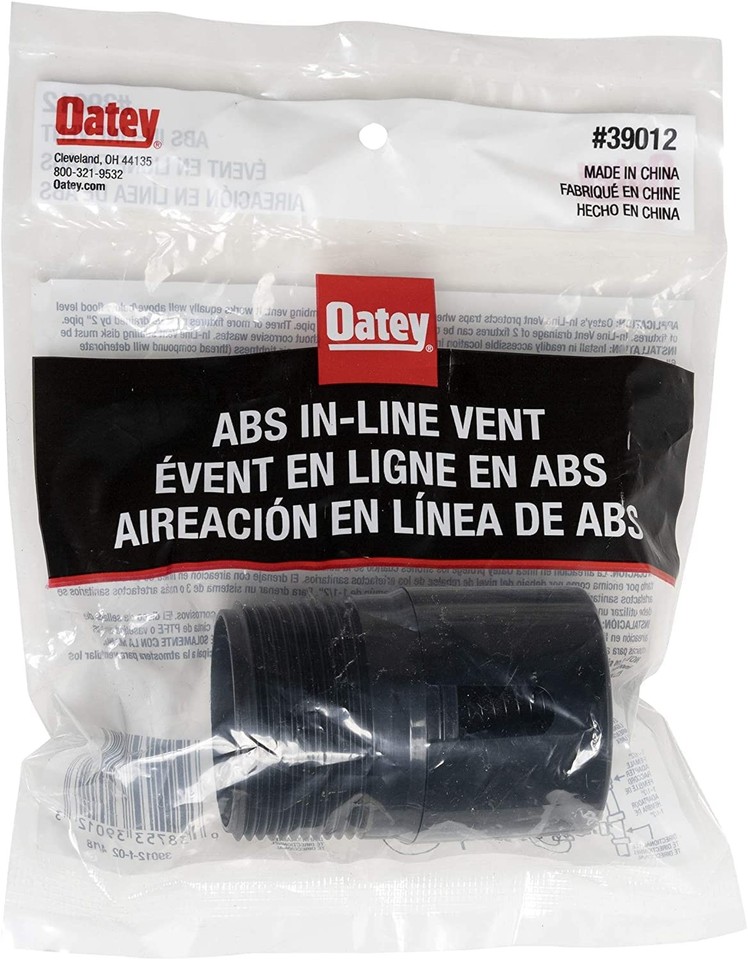 Oatey Black Abs Vent With Spring Loaded Mechanism 3 Pack For Drain ...