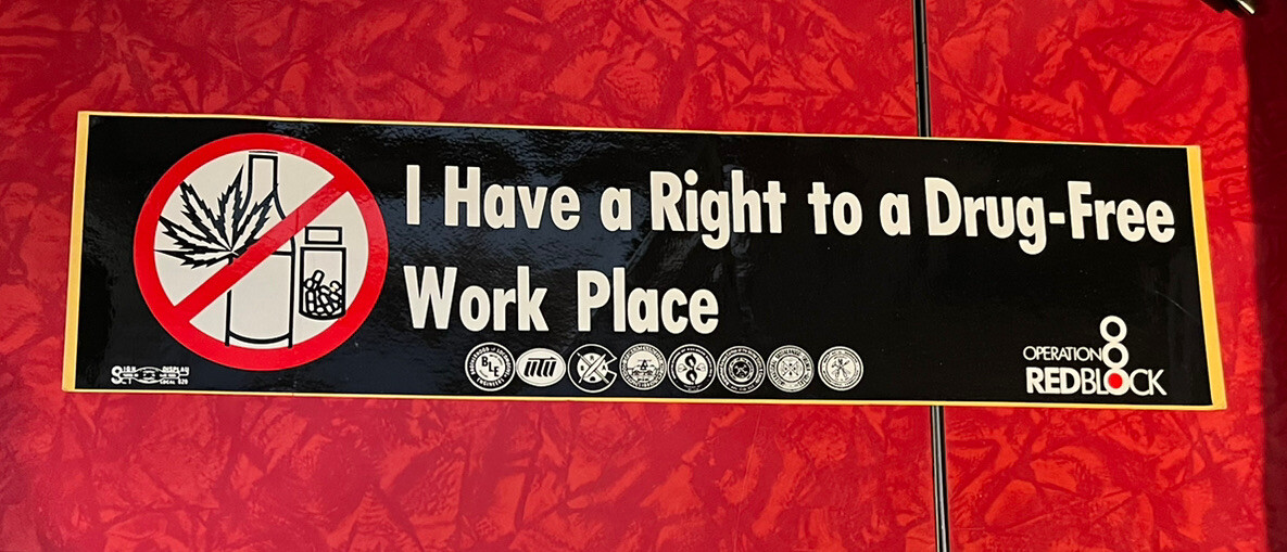 OPERATION REDBLOCK DRUG-FREE WORKPLACE 15" x 3.5" BUMPER STICKER | eBay
