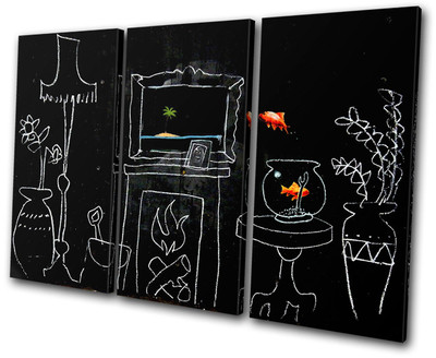 Banksy Painting Goldfish TREBLE LONA pared arte Foto impresion | eBay