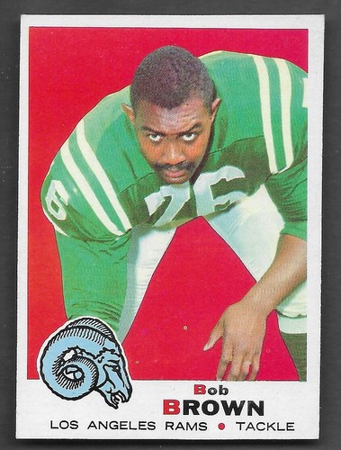 1969 Topps Football #245 Bob Brown Rams Nebraska TOUGH CARD NICE BRIGHT ...