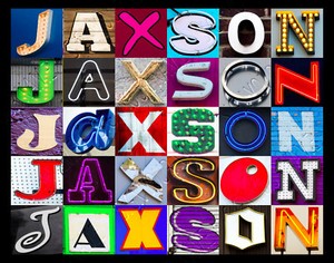 JAXSON Name Poster featuring photos of actual sign letters | eBay