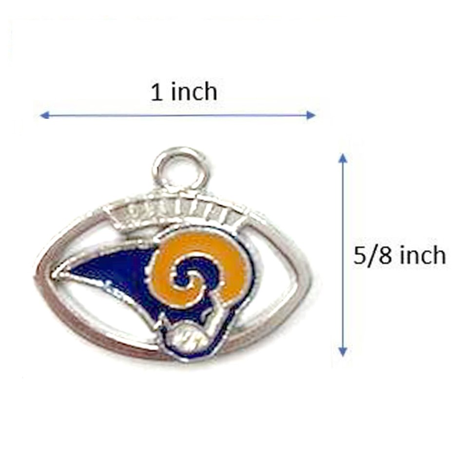 Rams NFL Metal Charms painted Logo, NFL Football for earrings or ...