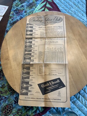 Vintage 1951 Bennett’s Sterling Silver Club Newspaper Ad Atlanta ...