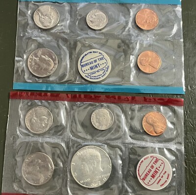 1970 US Mint Uncirculated Set 10 Coins Sealed OGP With Silver Kennedy ...