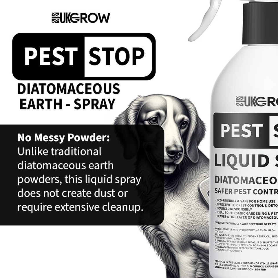 Pest Stop Diatomaceous Earth Liquid Spray Natural Pest Control 500ml ...