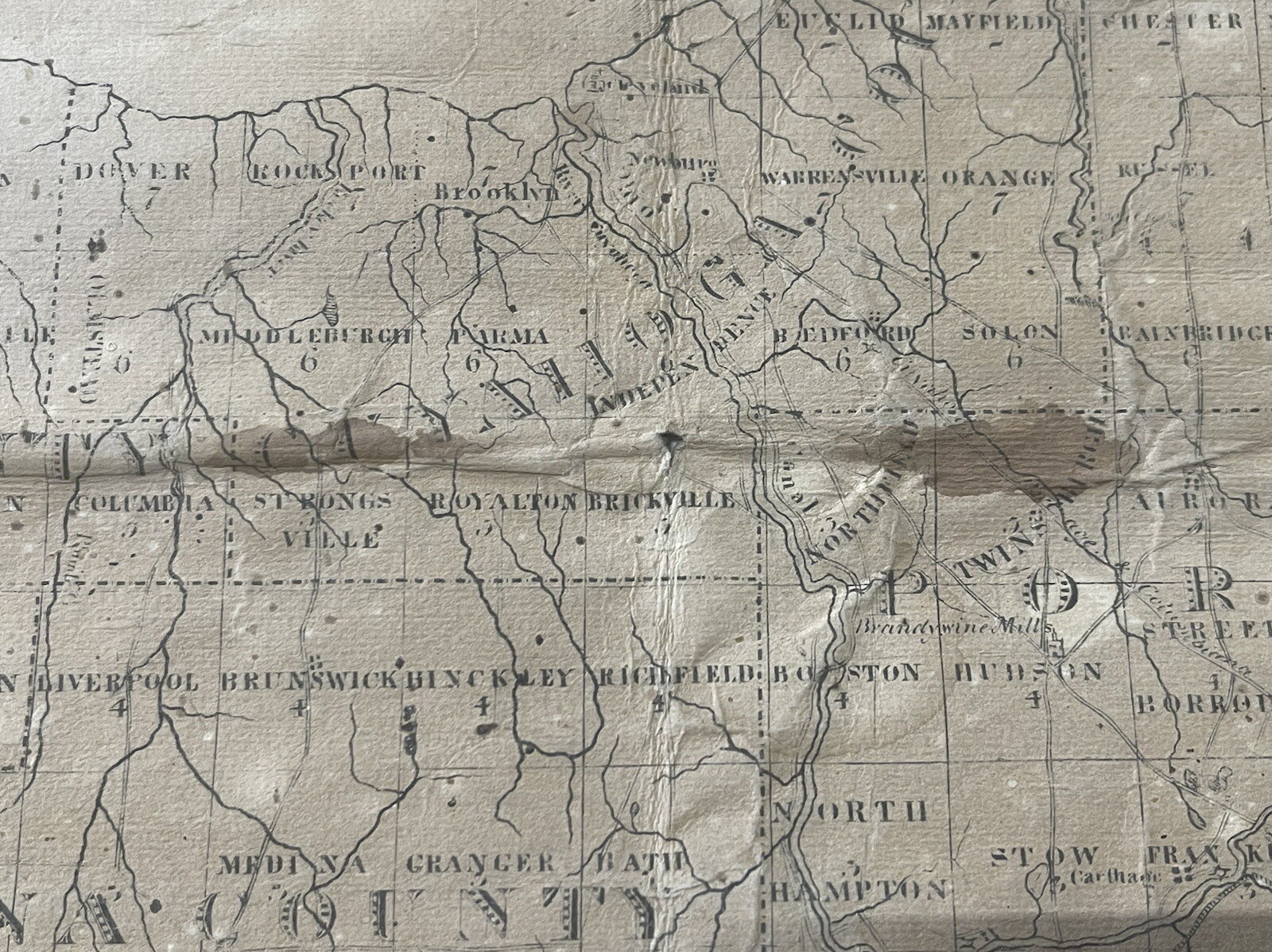 Rare Antique 1833 Map Of The Western Reserve Including The Firelands In ...