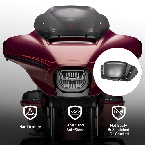 8" Wave Windshield Windscreen Black For Harley CVO Touring Street Glide ...