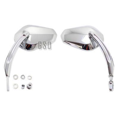 MOTORCYCLE WING MIRRORS METAL PLASTIC CHROME TAPERED FOR HARLEY ...
