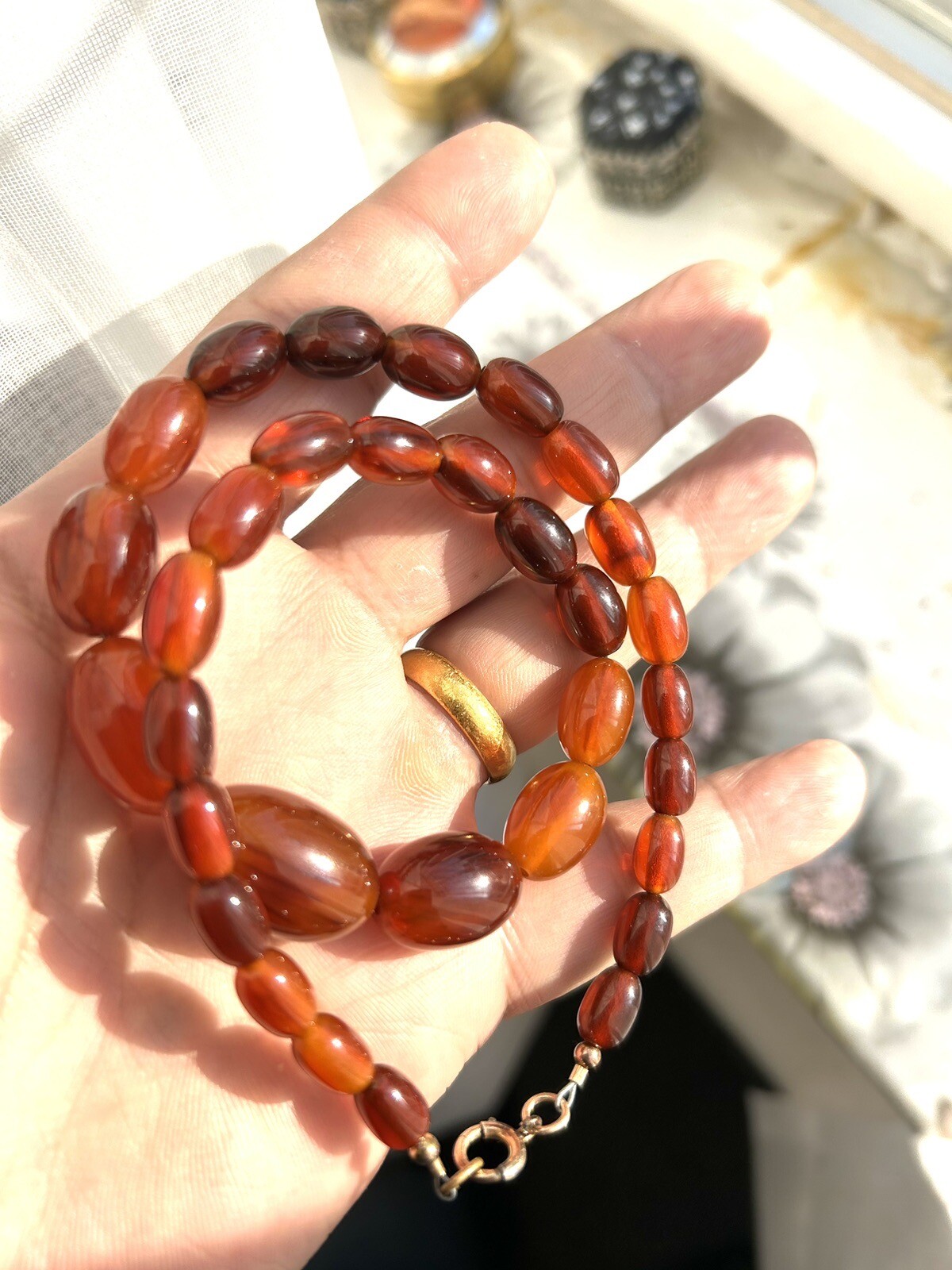 Vintage/Old Cognac color Graduated Amber Bakelite Han… - Gem