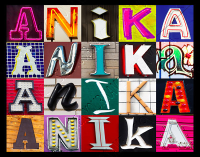 ANIKA Name Poster featuring photos of actual sign letters | eBay