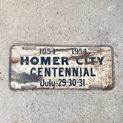 1954 Homer City Pennsylvania License Plate Booster Vintage Metal ...
