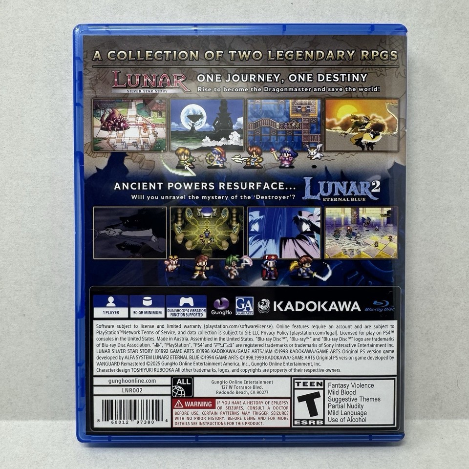 Lunar Remastered Collection - PlayStation 4 PS4 - USED & TESTED | eBay