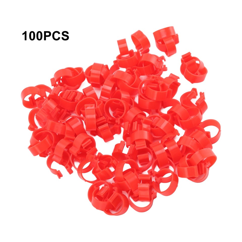 Red 16mm 100pcs Poultry Feet Rings PP Plastic Chicken Duck Goose Leg ...
