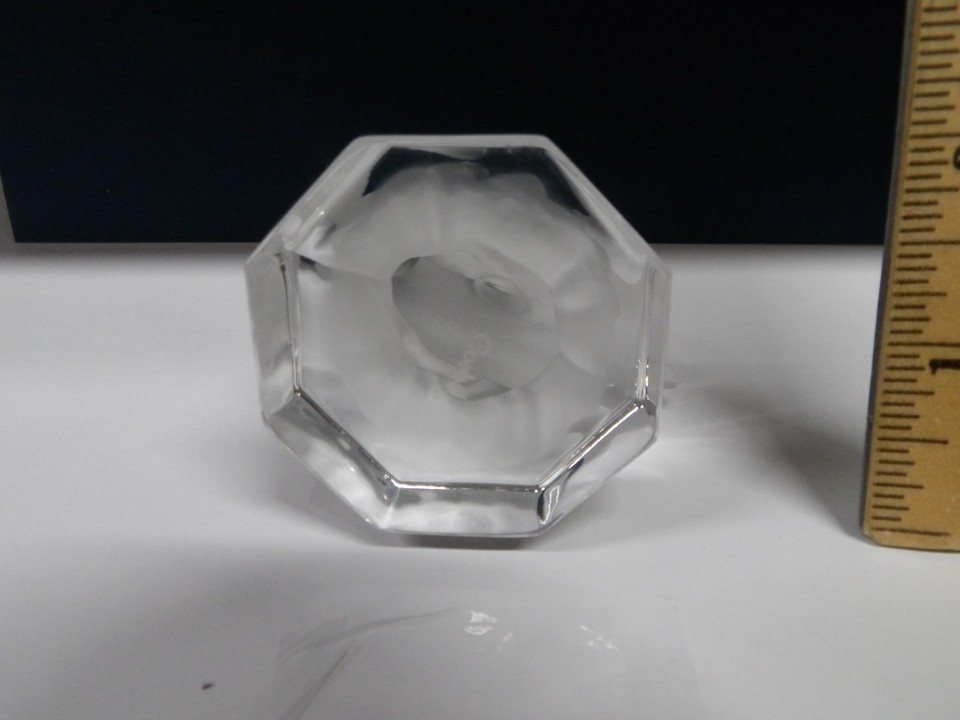 Vintage Retired Goebel Frosted Lead Crystal Dolphin Figurine, On Clear ...