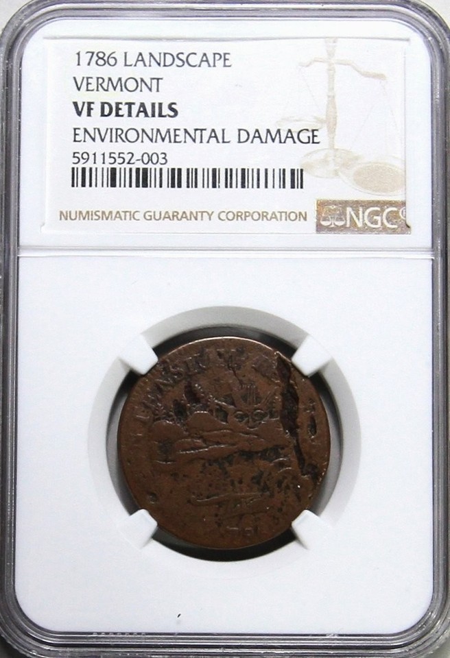 1786 Vermont Landscape, VERMONTENSIUM, RR-6, PGCS - VF Details ...