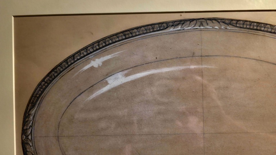 1900s Silver Platter Design Drawing-Keller & Co. Paris- Pencil, Ink ...