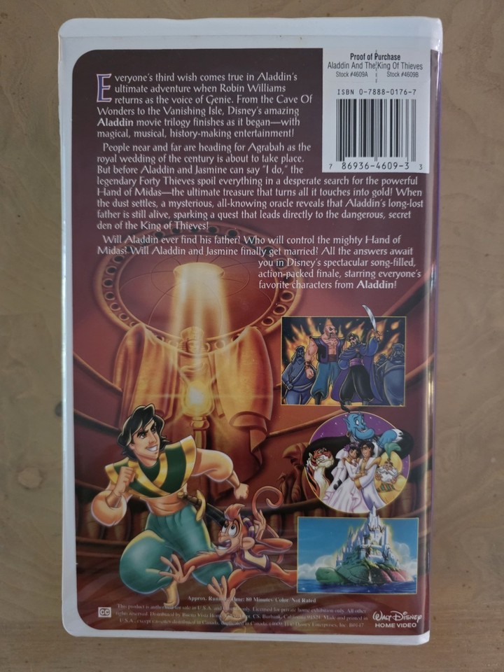 Aladdin Trilogy VHS Set (1992–1996) Disney Masterpiece + Return + King ...
