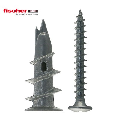 10 Cheville métallique + vis pour plaque de plâtre (queue de cochon ...