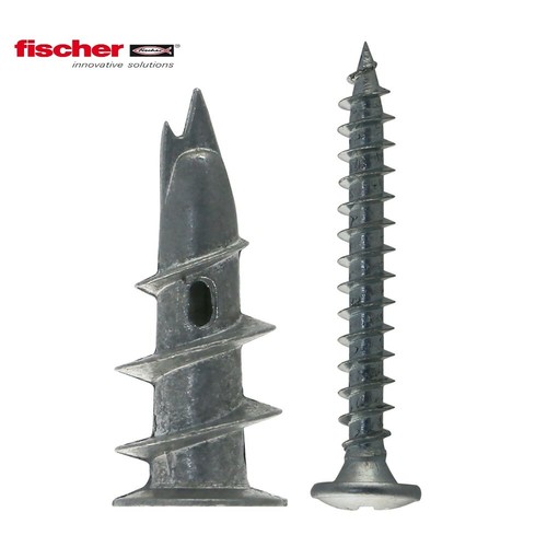 100 Cheville métallique + vis pour plaque de plâtre (queue de cochon ...