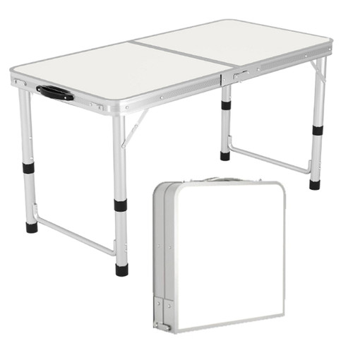 Folding Table 4ft Adjustable Height Portable Lightweight Aluminum ...