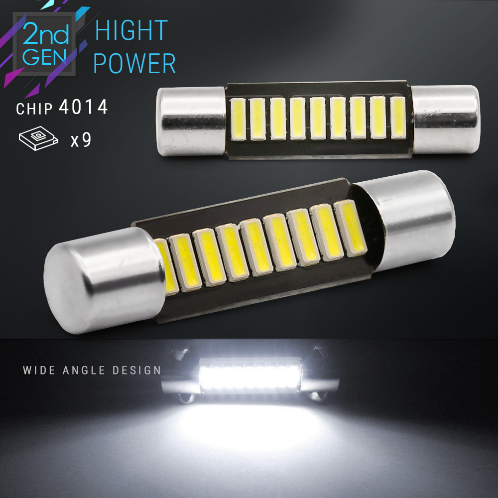 10X High Power 4014 LED Bulbs Sun Visor Vanity Mirror Light Fuse Shape ...