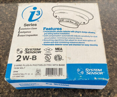 System Sensor 2W-B Photoelectric with Base Smoke Detector 2 Wire 12 / ...