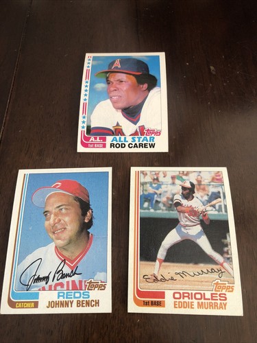 1982 Topps baseball Hof lot Johnny Bench ,Rod Carew, Eddie Murray ...