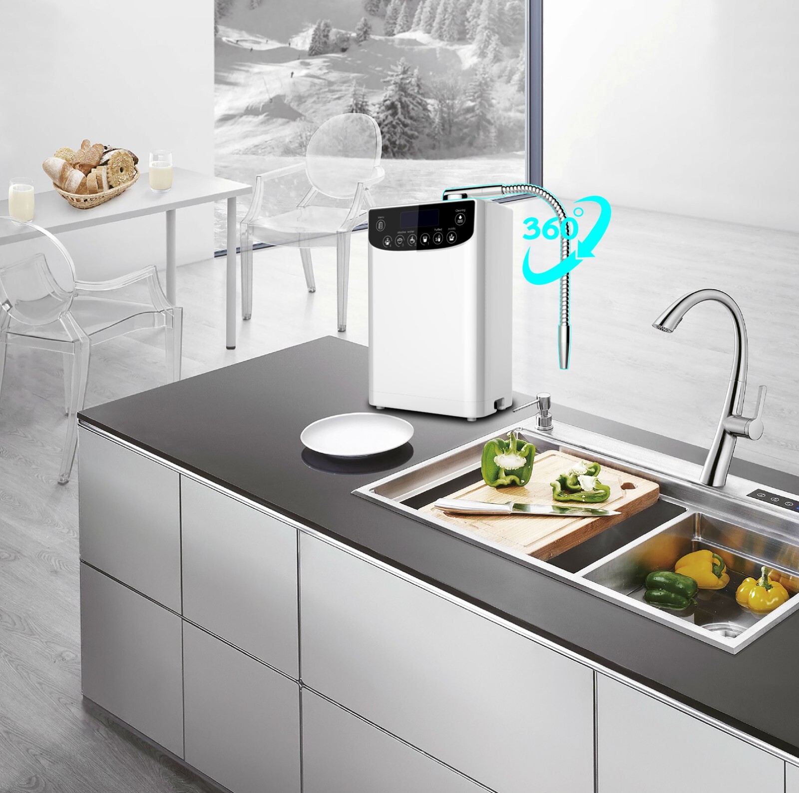 LED Water Ionizer Purifier Machine PH4.5-10.5 Acid Alkaline Water Hight ...