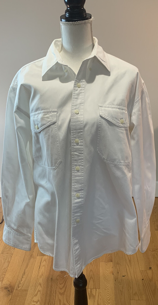 Vintage Chaps 100 Cotton White Button Down Long Slee… Gem