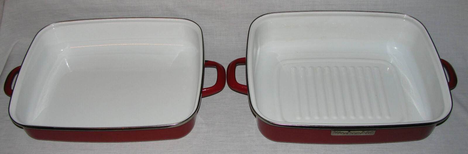 KitchenAid Large 18" Enamel on Steel Double Roaster Red RARE HTF EUC | eBay