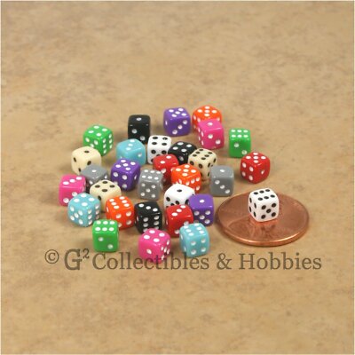 NEW 5mm Deluxe Rounded Edge 30 MINI Dice Set 3/16 inch RPG Game D6 - 10 ...