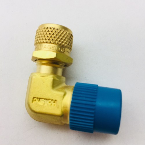 LOT OF 25 HOLLAND SWAGELOK ¼" OD X ½" OD, THREADED 90° ELBOW BRASS BLUE ...