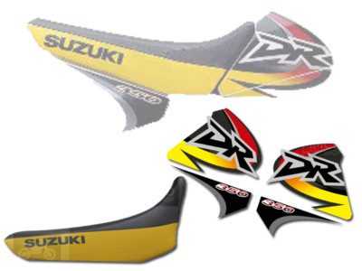 ⚫🟡 Seat cover and Tank Decals Graphics for Suzuki DR350 DR350 1999 ...