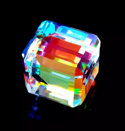50 CT+ Natural Mystic Topaz Rainbow Color Cube Cut Certified Loose ...