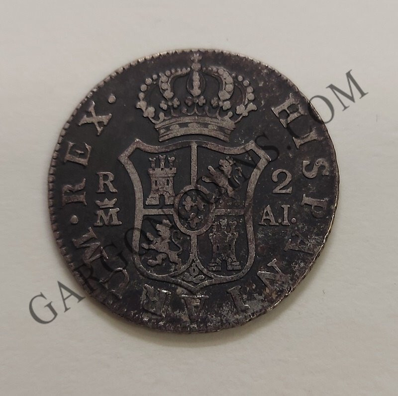 Carlos IV 2 Reales 1807 Madrid AI MBC+ Black Patina | eBay UK