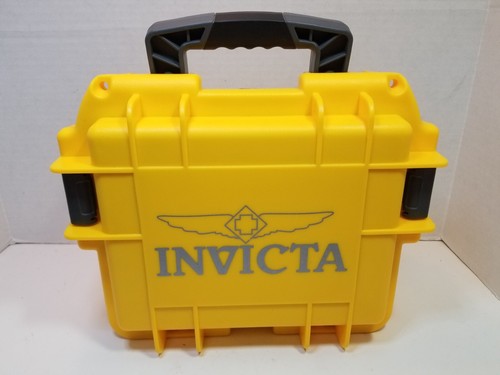 Invicta 3 Slot Yellow Impact Waterproof Watch Storage Carry Case Box | eBay