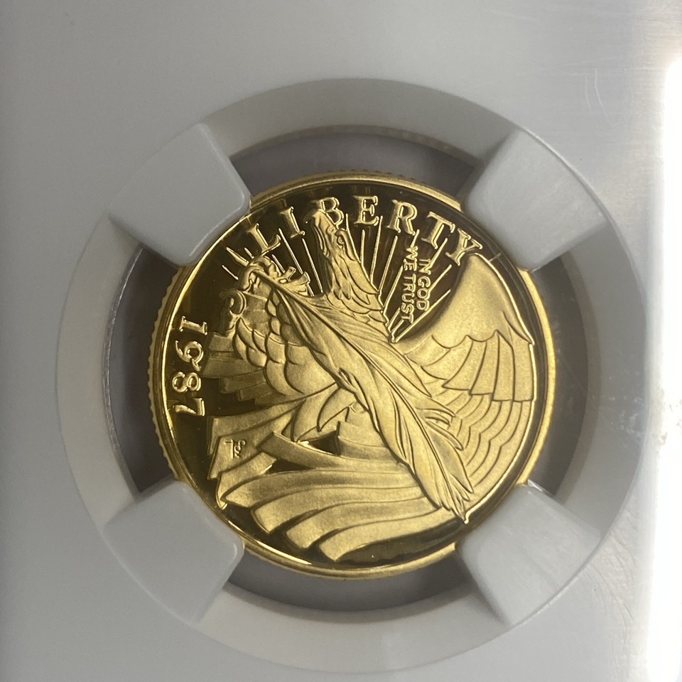 1987-W Constitution Commemorative Gold $5 PF70 Ultra Cameo 1987-w $5 ...