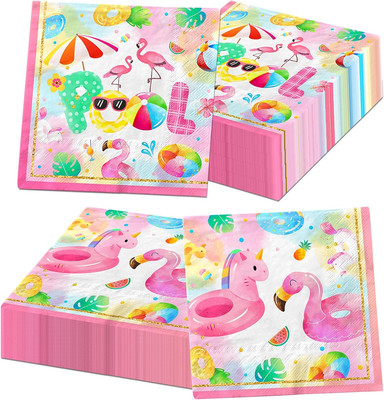40pcs Pool Party Napkins Summer Pool Party Supplies Disposable Beach ...