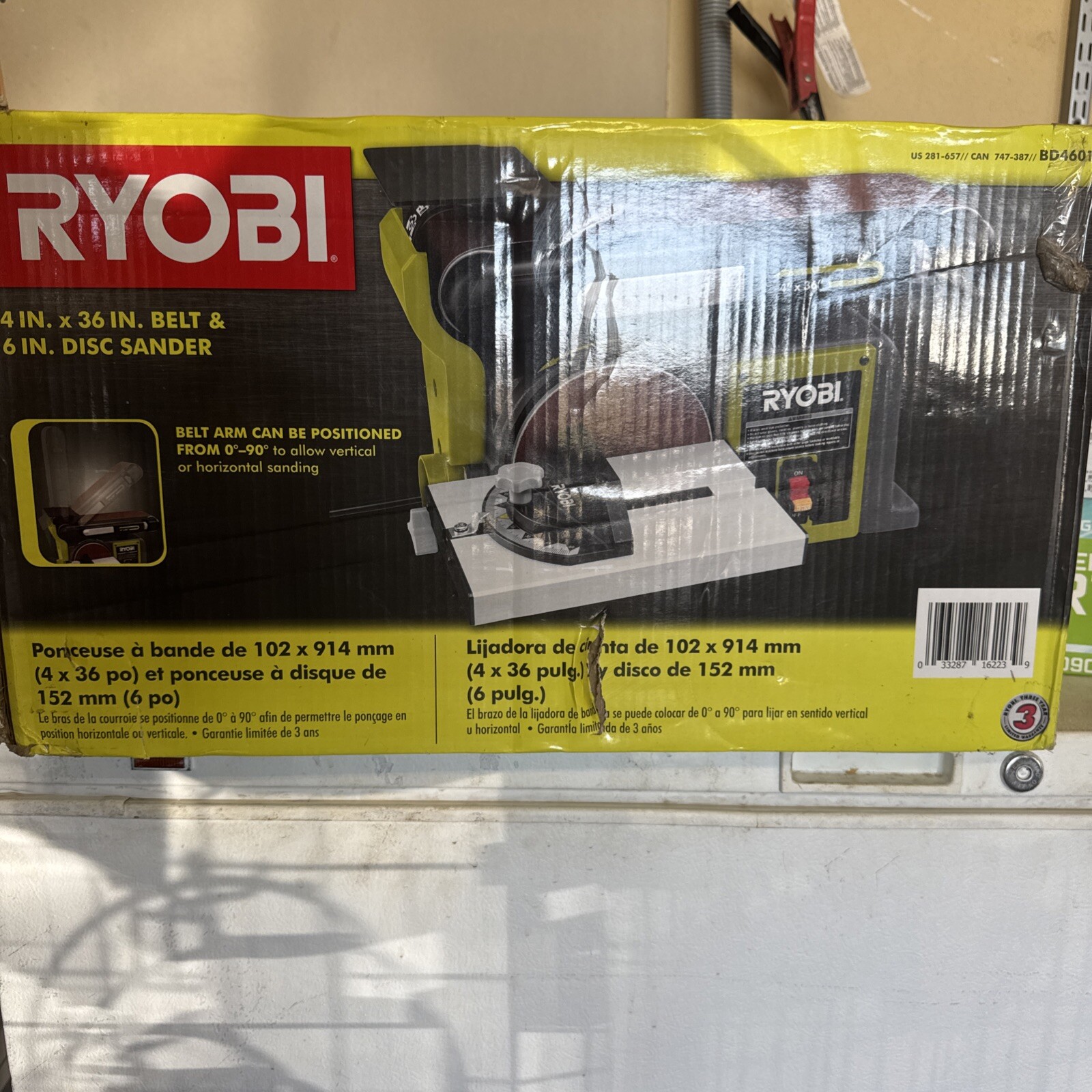 Ryobi Bench Belt Disc Sander Sanding Machine Vertical Horizontal ...