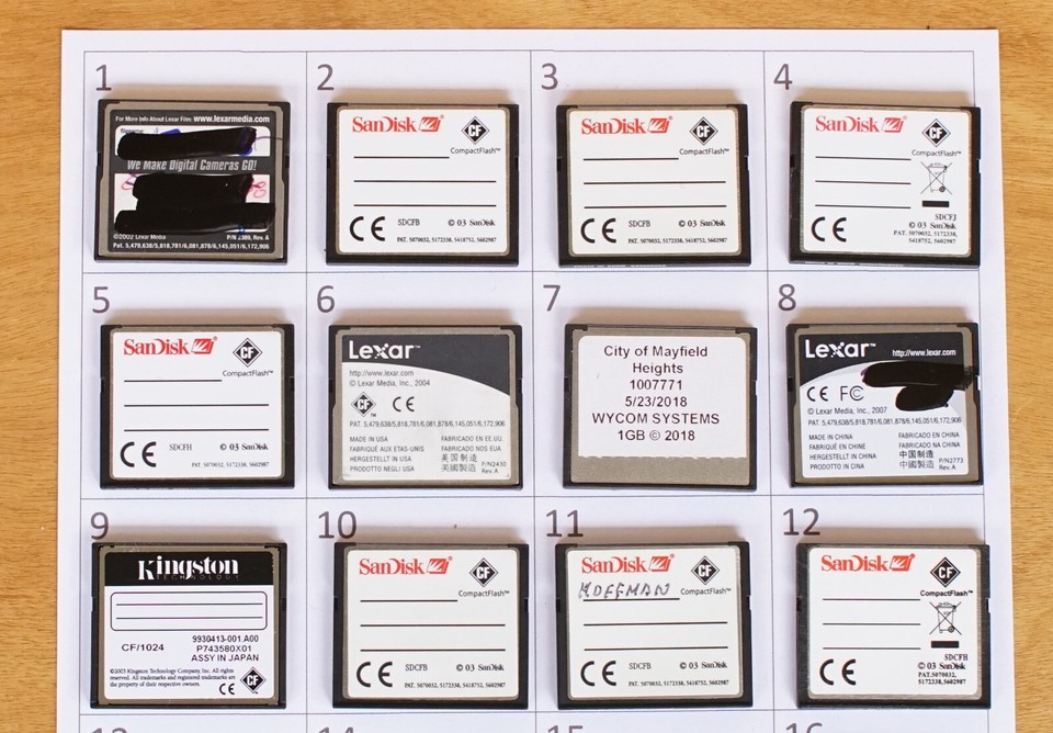 1x CF Card Compact Flash Memory 512MB, 1GB, 2GB, Sandisk Lexar PNY ...