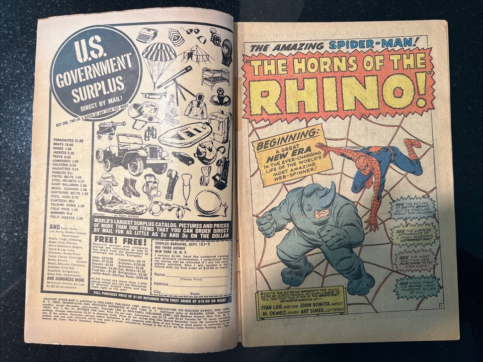 The Amazing Spider-Man #41 (Marvel 1966) GD- 1.8 - 1st Appearance of ...