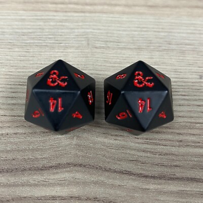 X 2 ZINC ALLOY D20'S DUNGEONS AND DRAGONS RPG DICE SET ROLEPLAY ...