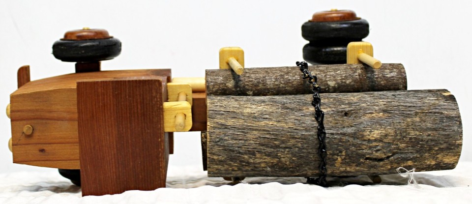 Brown Wooden Logging Truck Toy Moving Wheels 7 x 12 x 5 inch | eBay