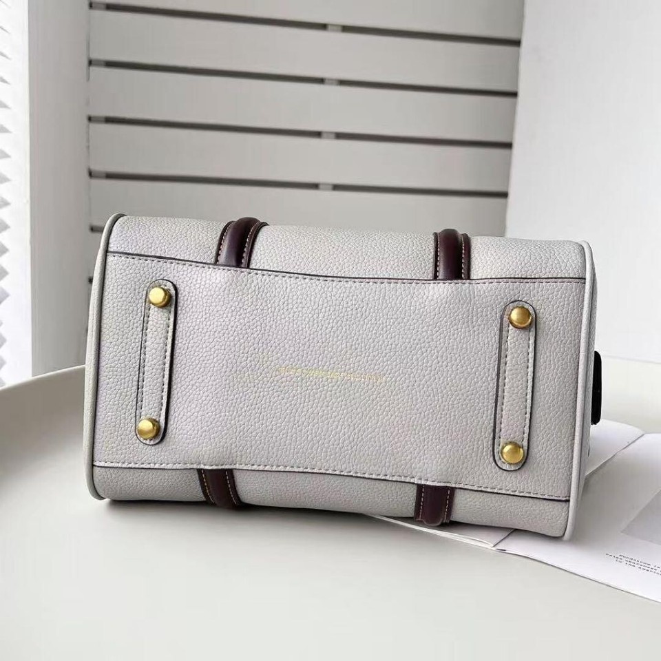 COACH C8530 Satchel Ruby 2-way Leather Handbag Gray Brown Gold SIZE 25 ...